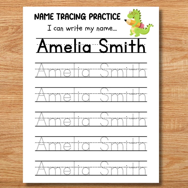 Pre-k Custom Name Tracing Worksheet, Name Writing Practice ...