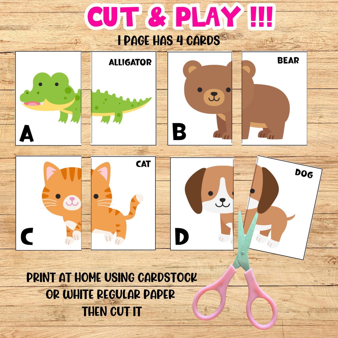 A-Z Animal Alphabet Matching Game, ABC Letter Recognition Activity for ...