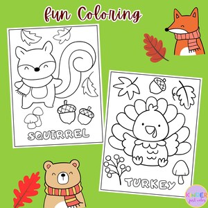 Autumn Fall Animal Coloring Pages, Autumn Coloring Sheets for ...