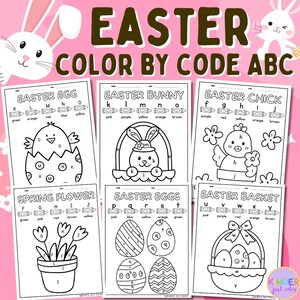 Easter Coloring Pages Easter Color by Code Easter Color by Letter ...