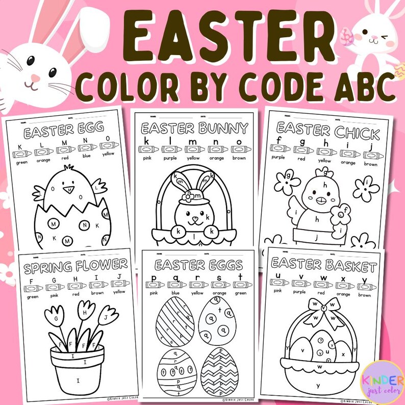 Easter Coloring Pages Easter Color by Code Easter Color by Letter ...