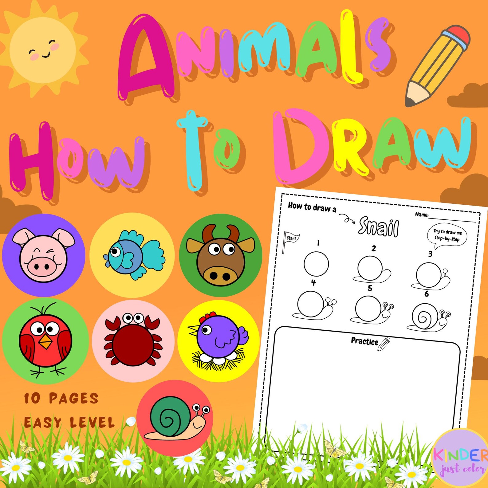 Learn How to Draw Animals, Easy Step-by-step Drawing, Practice Drawing ...