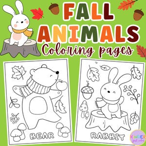 Autumn Fall Animal Coloring Pages, Autumn Coloring Sheets for ...