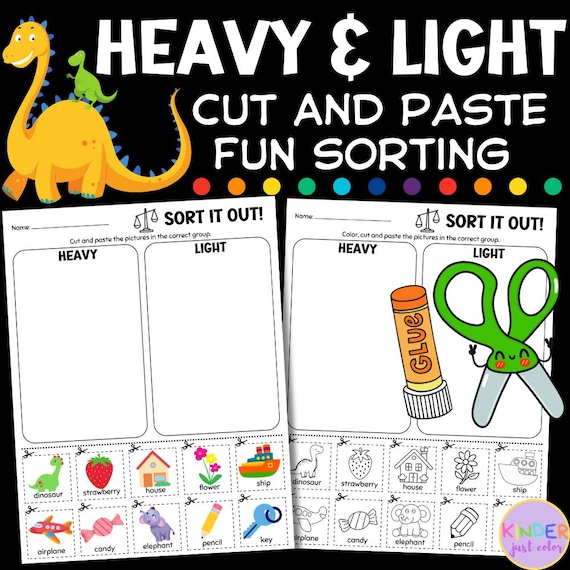 Light Heavy Sorting Activity Printable