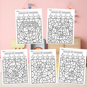 Halloween Color by Number Code 1-10, Preschool Kindergarten Worksheets ...