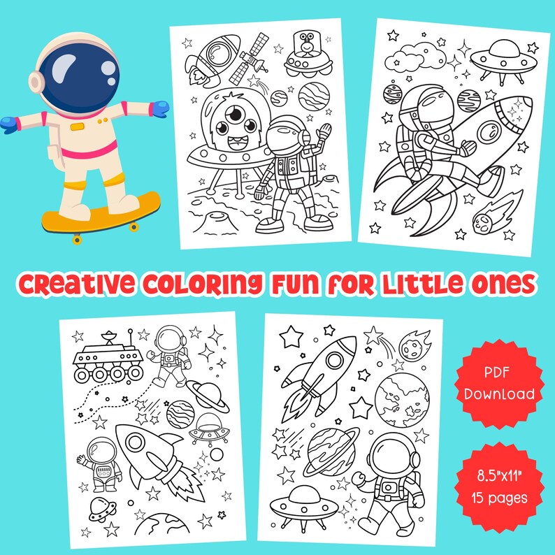 Space Coloring Page, Outer Space Coloring Page, Space Activity Sheet ...