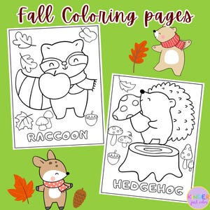 Autumn Fall Animal Coloring Pages, Autumn Coloring Sheets for ...
