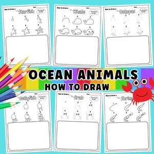 Learn How to Draw Ocean Animals for Kids, Easy Step-by-step Drawing ...