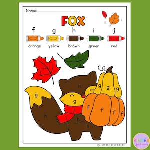 Color by Letter Fall Animal, Fall Coloring Sheets, Teach Alphabet ...