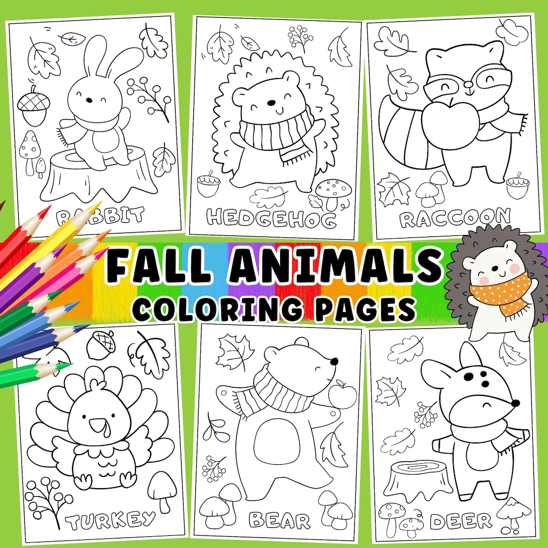 Autumn Fall Animal Coloring Pages, Autumn Coloring Sheets for ...