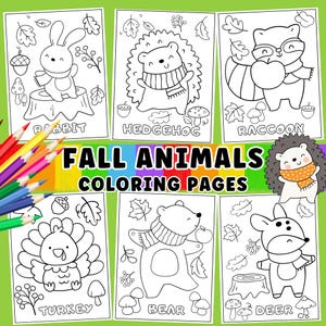 Autumn Fall Animal Coloring Pages, Autumn Coloring Sheets for ...