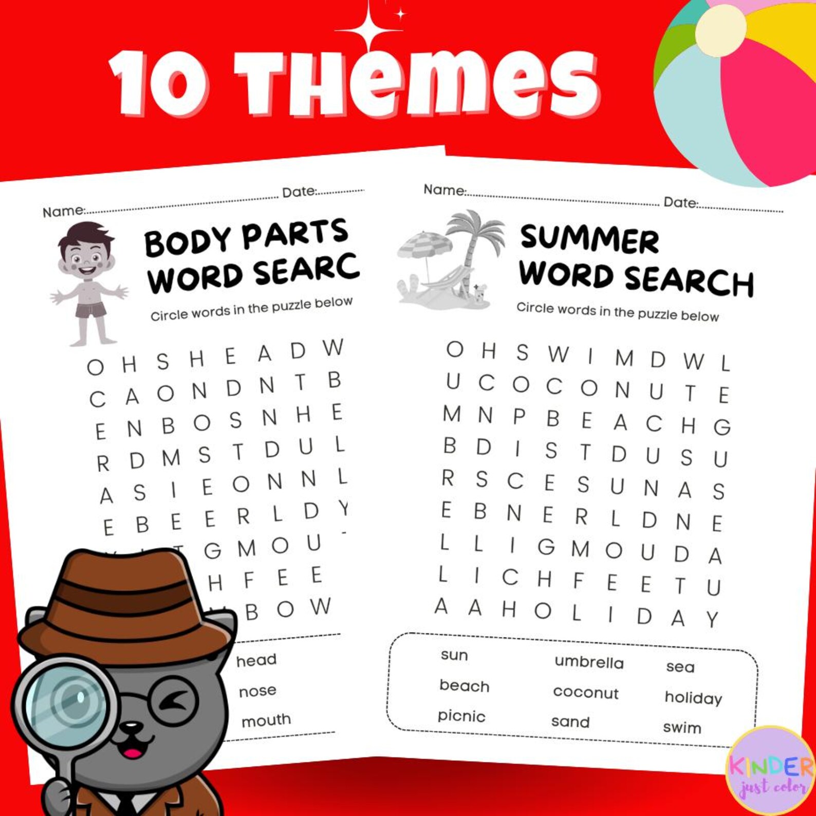 Simple Word Search for Kids, Easy Word Search for Kids, Kids Word ...