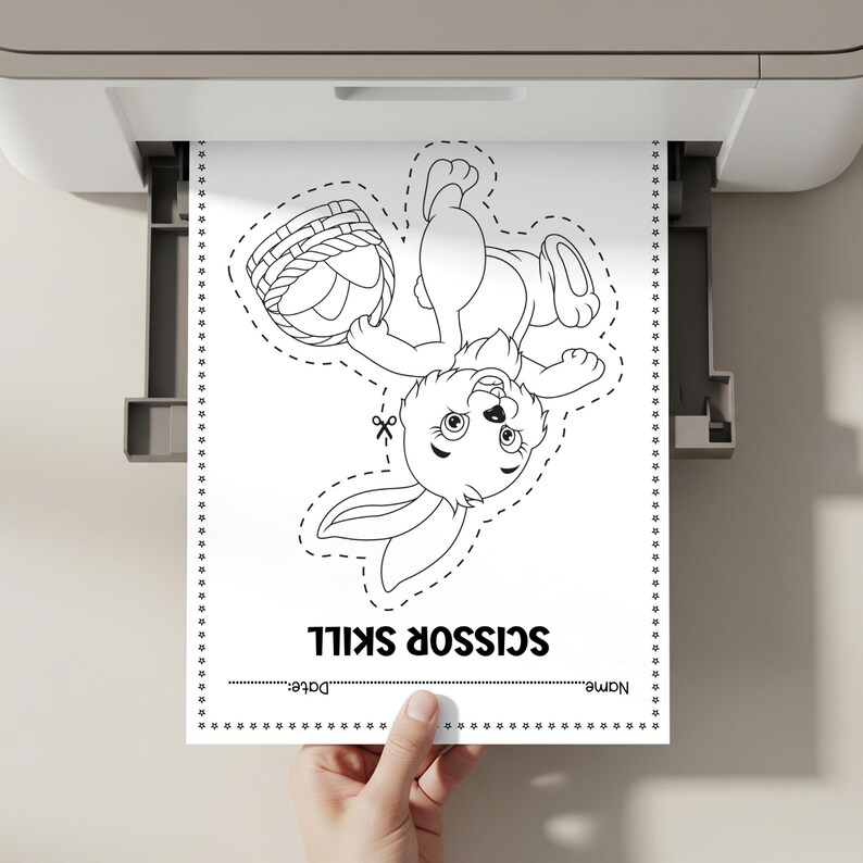 Easter Bunny Scissor Skills Worksheets, Cutting Practice & Coloring ...