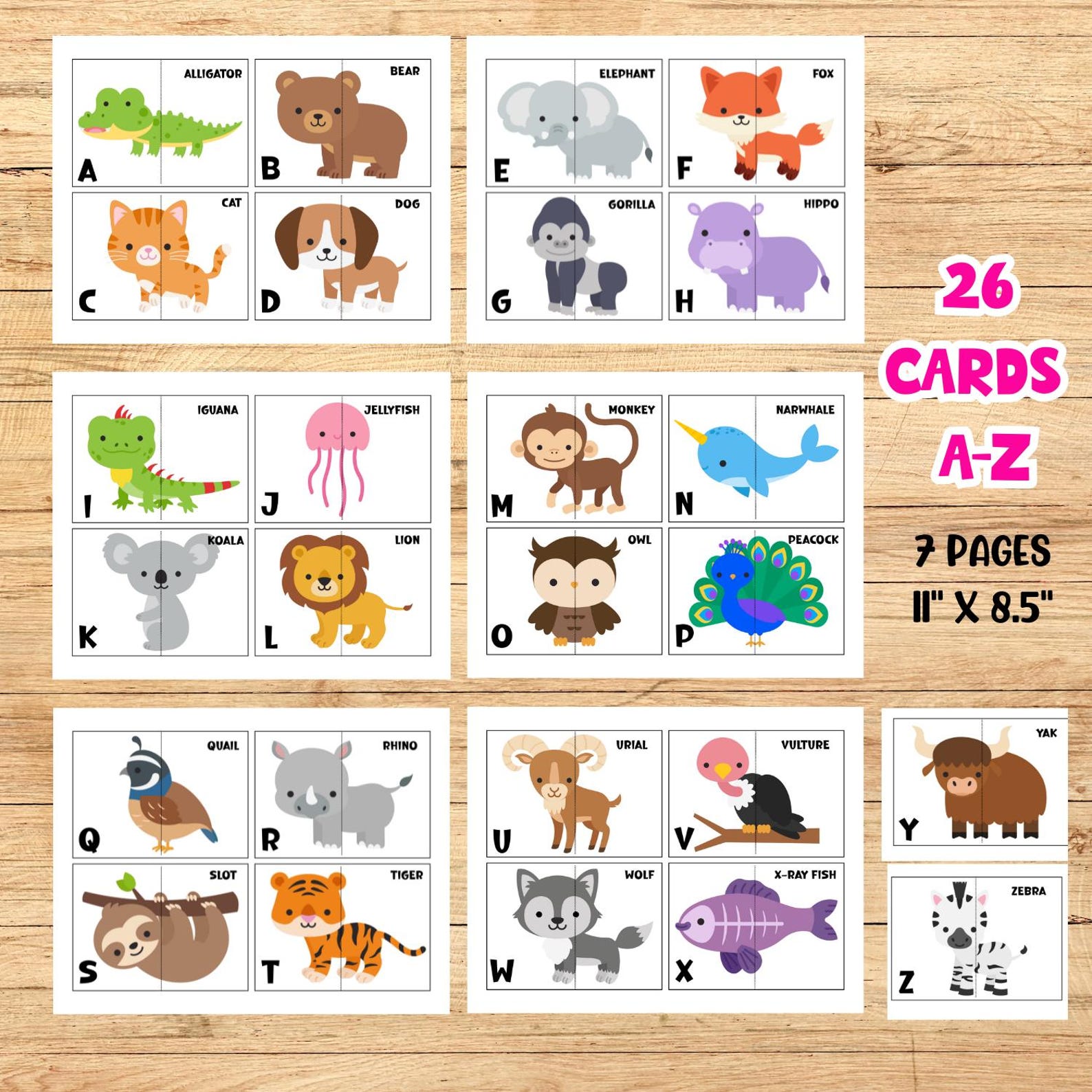 A-Z Animal Alphabet Matching Game, ABC Letter Recognition Activity for ...