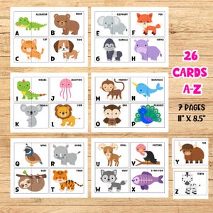 A-Z Animal Alphabet Matching Game, ABC Letter Recognition Activity for ...