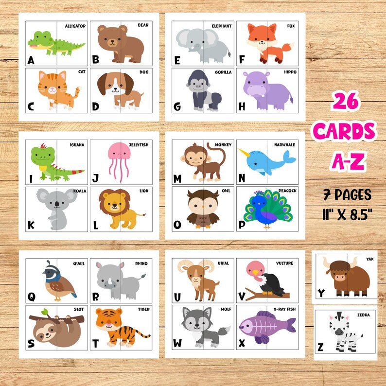 A-Z Animal Alphabet Matching Game, ABC Letter Recognition Activity for ...