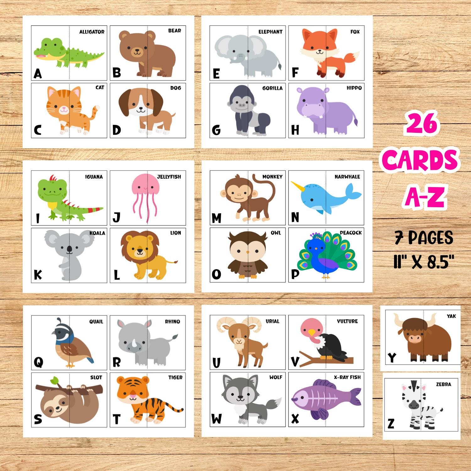 A-Z Animal Alphabet Matching Game, ABC Letter Recognition Activity for ...