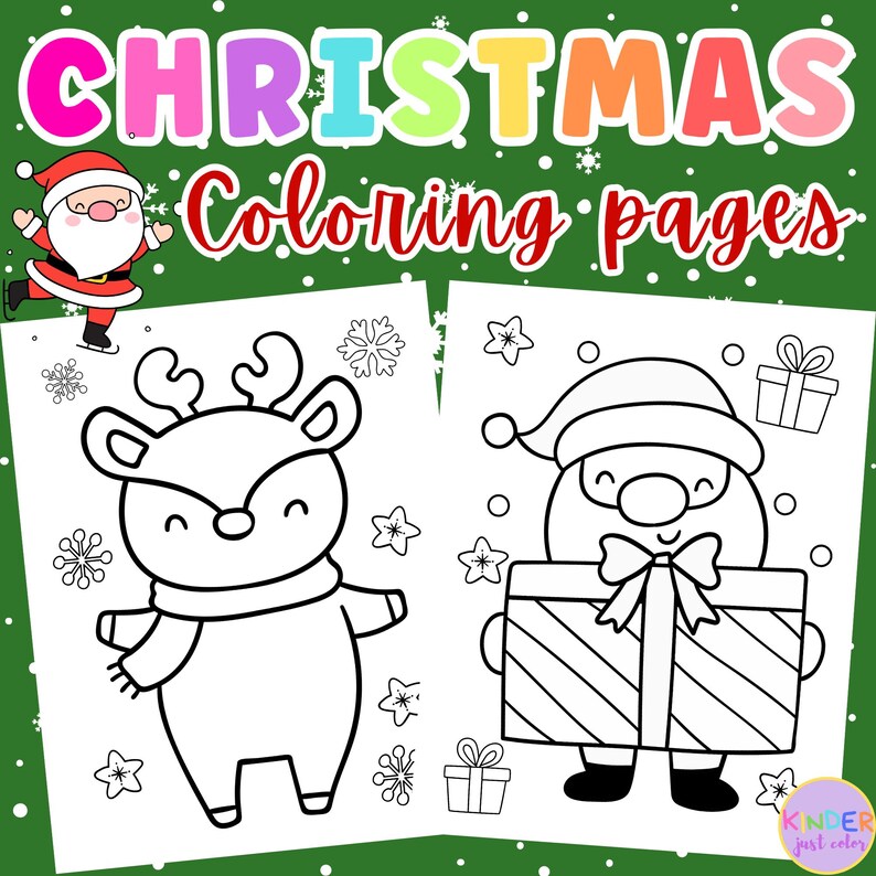Christmas Coloring Page for Toddler Preschooler, Christmas Activity ...