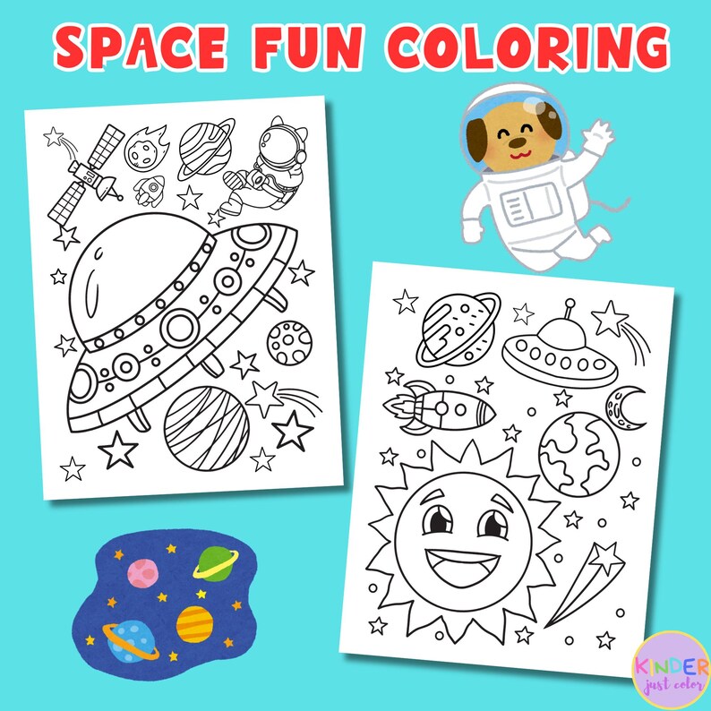 Space Coloring Page, Outer Space Coloring Page, Space Activity Sheet ...