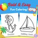 Beach Fun Activity Coloring Pages, Water Sport, Summer Vacation ...