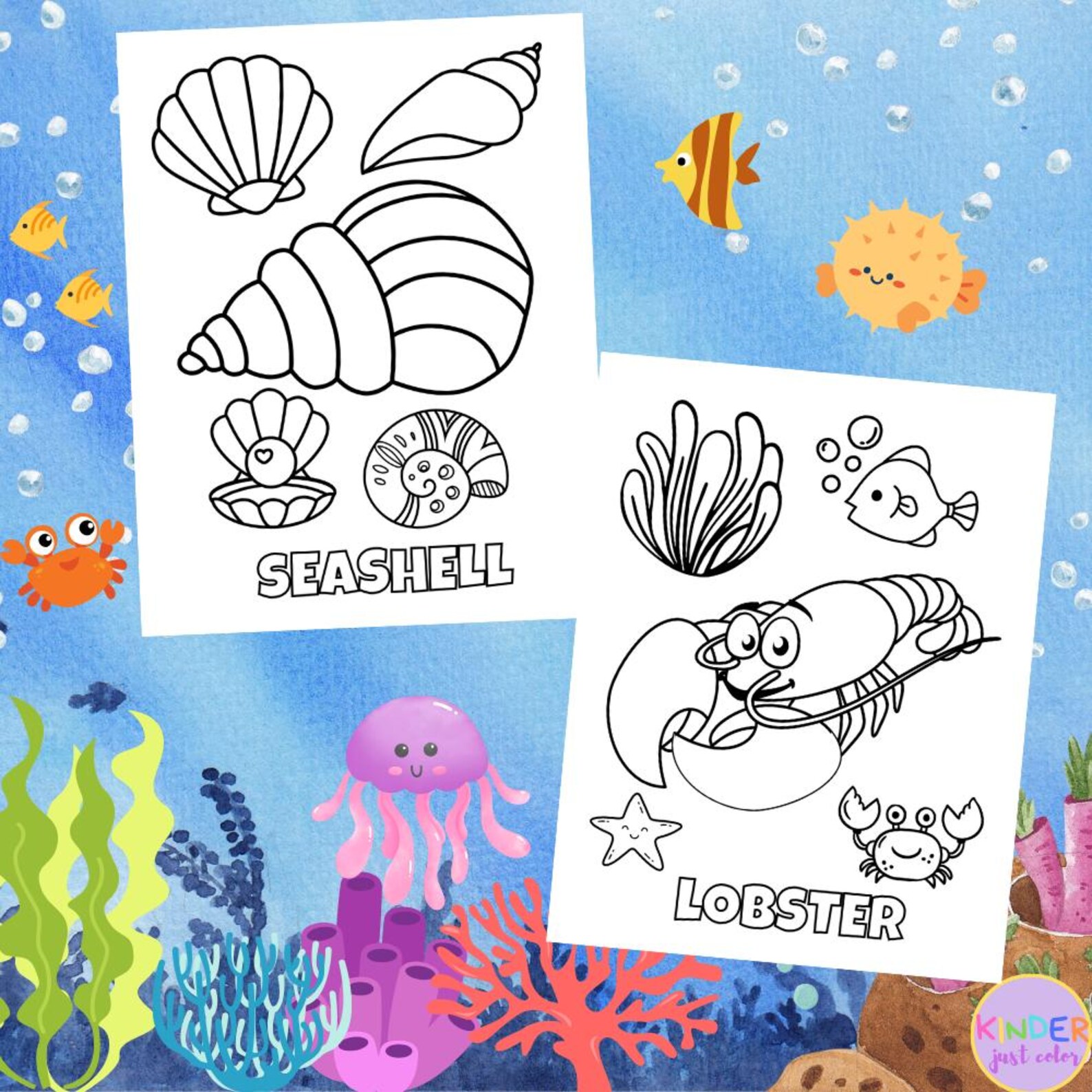 Sea Ocean Animal Coloring Pages, Sea Life, Marine Animal Coloring Sheet ...