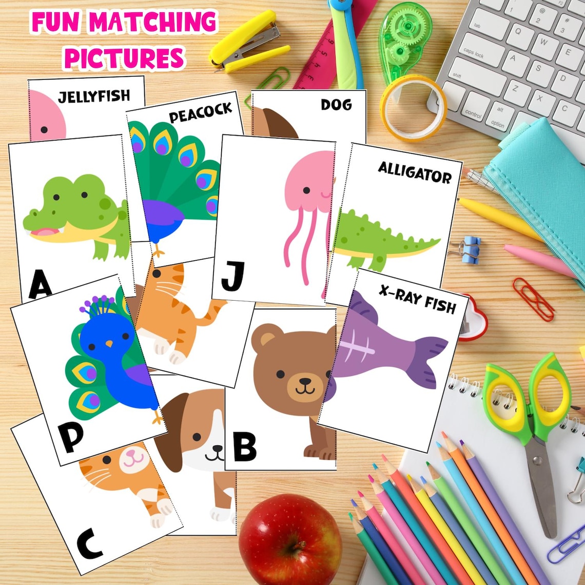 A-Z Animal Alphabet Matching Game, ABC Letter Recognition Activity for ...