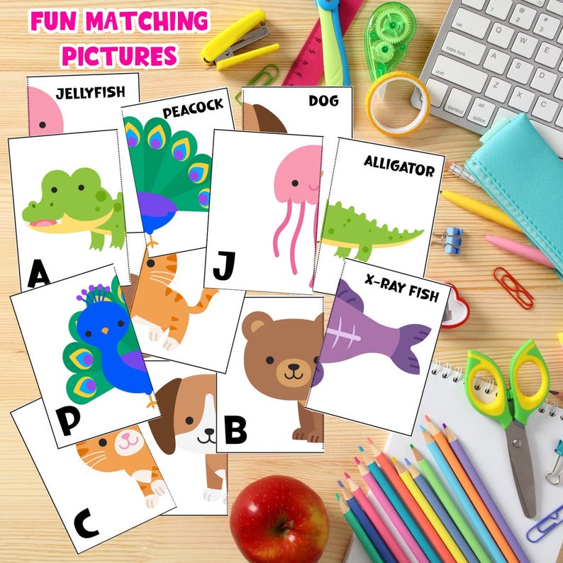 A-Z Animal Alphabet Matching Game, ABC Letter Recognition Activity for ...