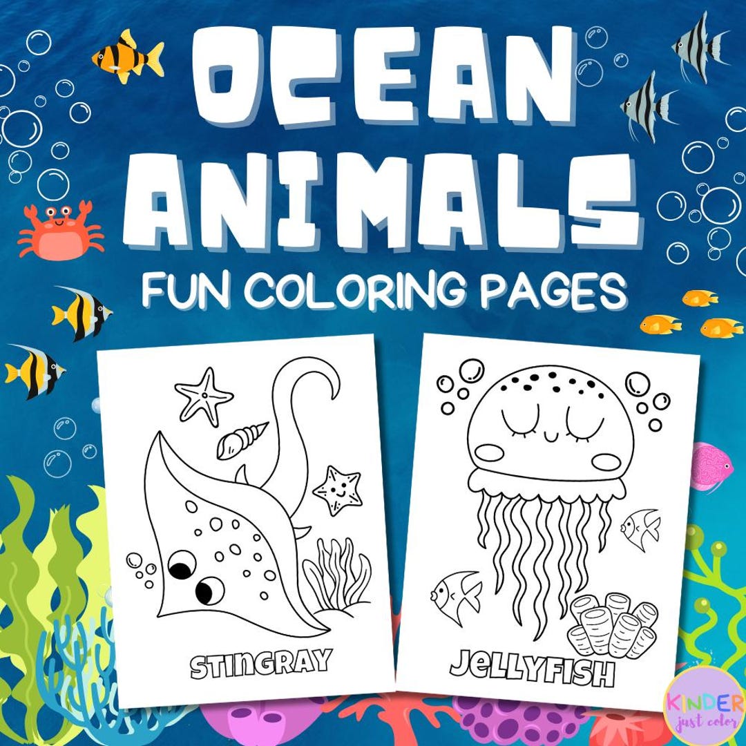 Ocean Animal Coloring Page, Sea Life, Marine, Underwater Coloring Sheet ...