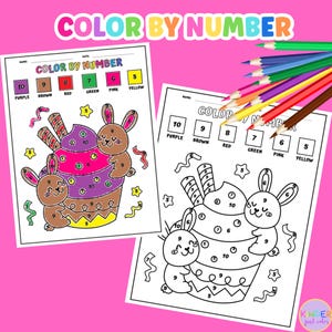 Cute Animals Color by Numbers 1-10 Pages for Kids Activity Book ...