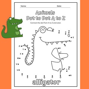 Dot-to-dot A-Z Worksheet, Connect-the-dots, Dot-to-dot Coloring Page ...