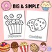 Sweet and Dessert Coloring Pages for Kids, Bold and Easy Coloring ...
