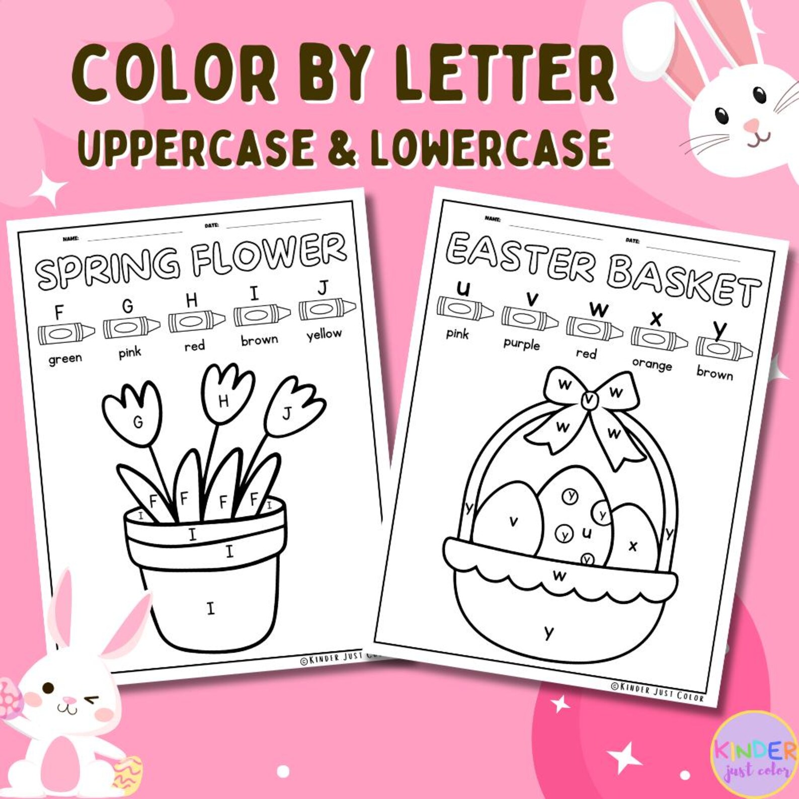 Easter Coloring Pages Easter Color by Code Easter Color by Letter ...