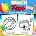 Beach Fun Activity Coloring Pages, Water Sport, Summer Vacation ...