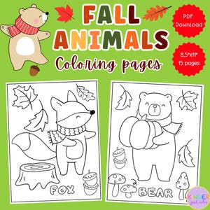 Autumn Fall Animal Coloring Pages, Autumn Coloring Sheets for ...