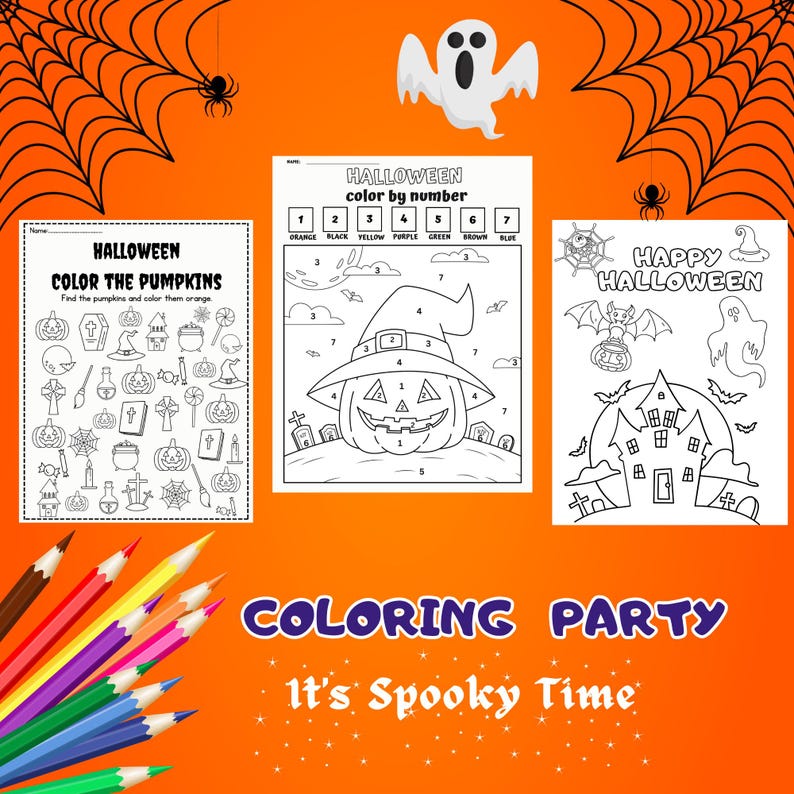 Halloween Activity for Kids Fun Maze Color by Number Tracing Coloring ...