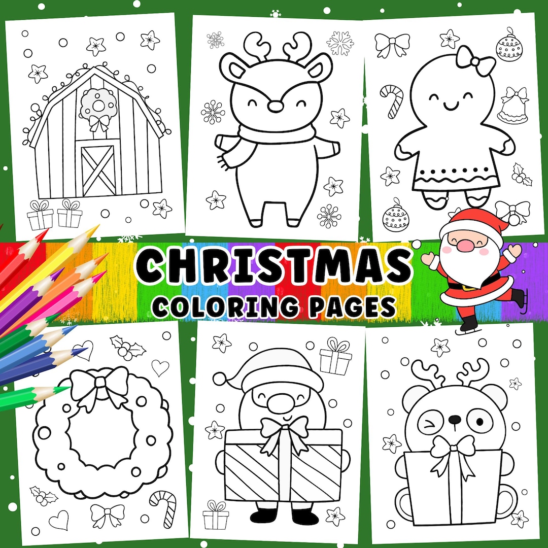 Christmas Coloring Page for Toddler Preschooler, Christmas Activity ...