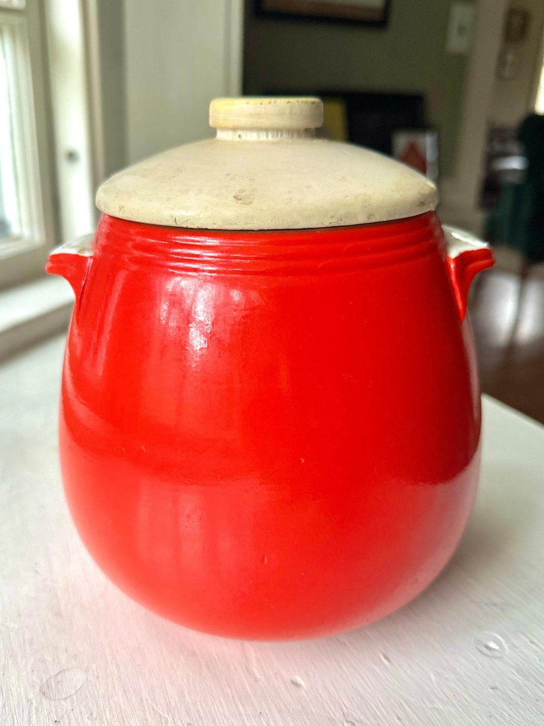 Vintage Red Hall’s Cookie Jar/bean Pot - Etsy