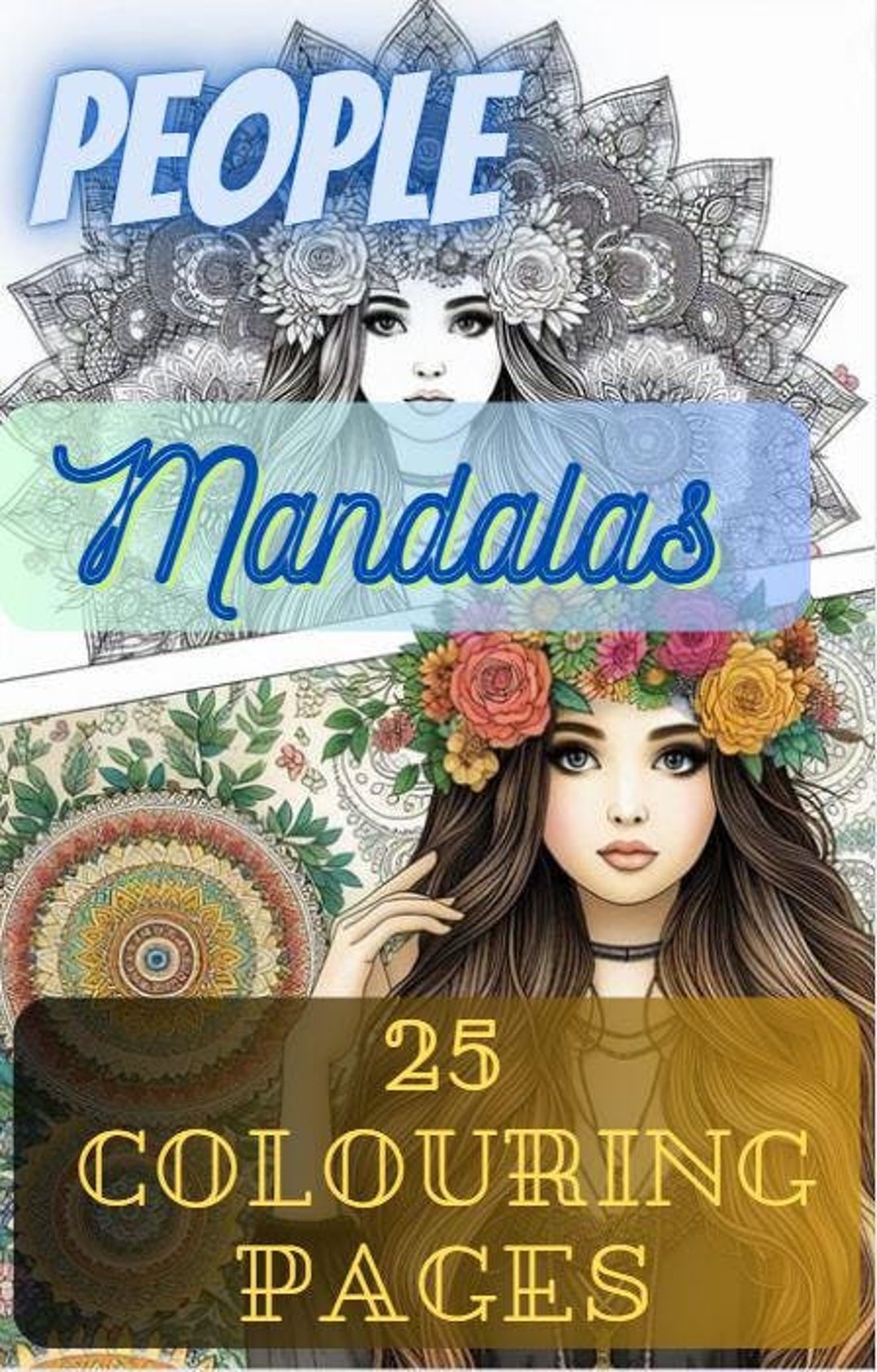 Mandala Coloring Pages People, 25 Coloring Pages - Etsy