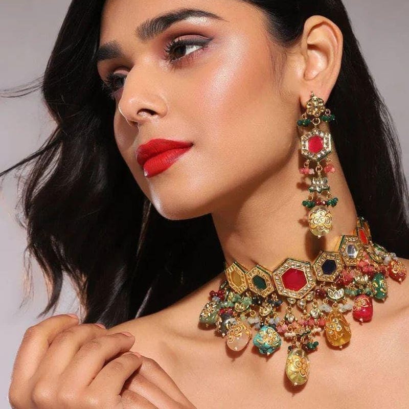 Modern Kundan Jewelry Sets - Etsy