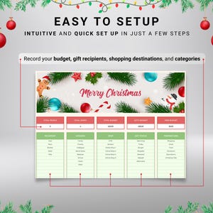 Christmas Planner Budget Spreadsheet Template, Holiday Gift Tracker ...