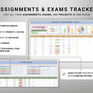 Student Planner Spreadsheet: Google Sheets Study Template (digital ...