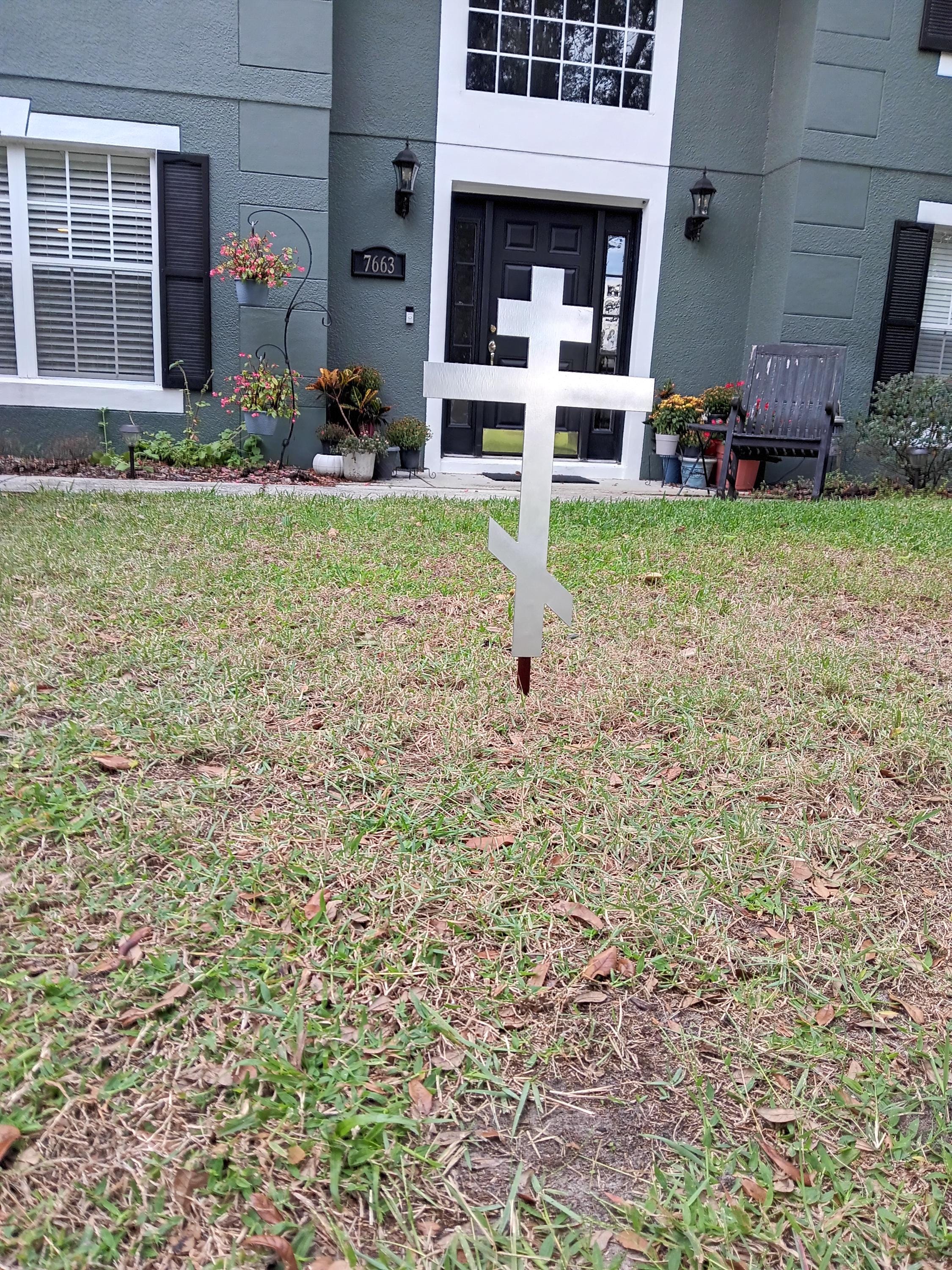 Large Steel Orthodox Cross, Outdoor Lawn or Wall Decor - Etsy