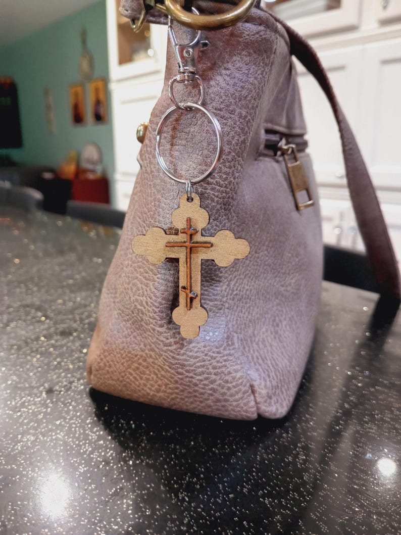 Orthodox Christian Budded Cross Key Chain or Purse, Diaper Bag ...