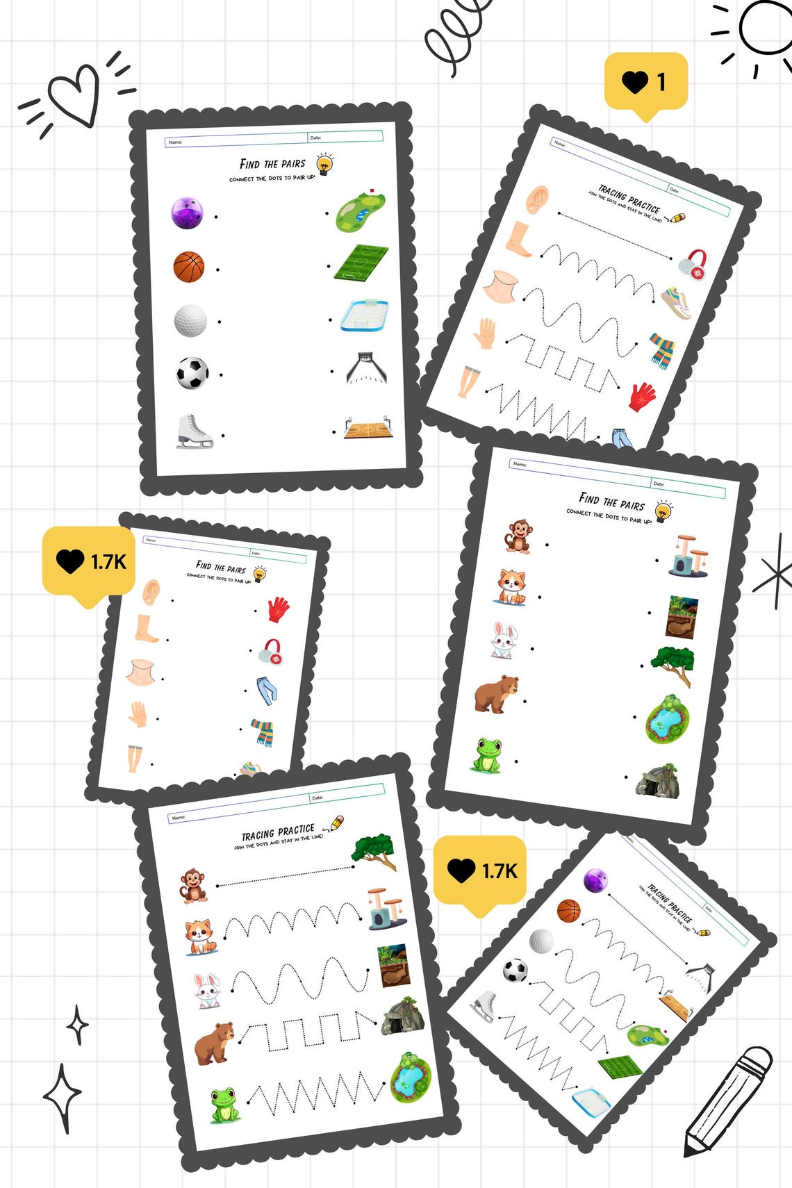 Printable Fine Motor and Logical Thinking Activities for Kids 3 | PDF ...