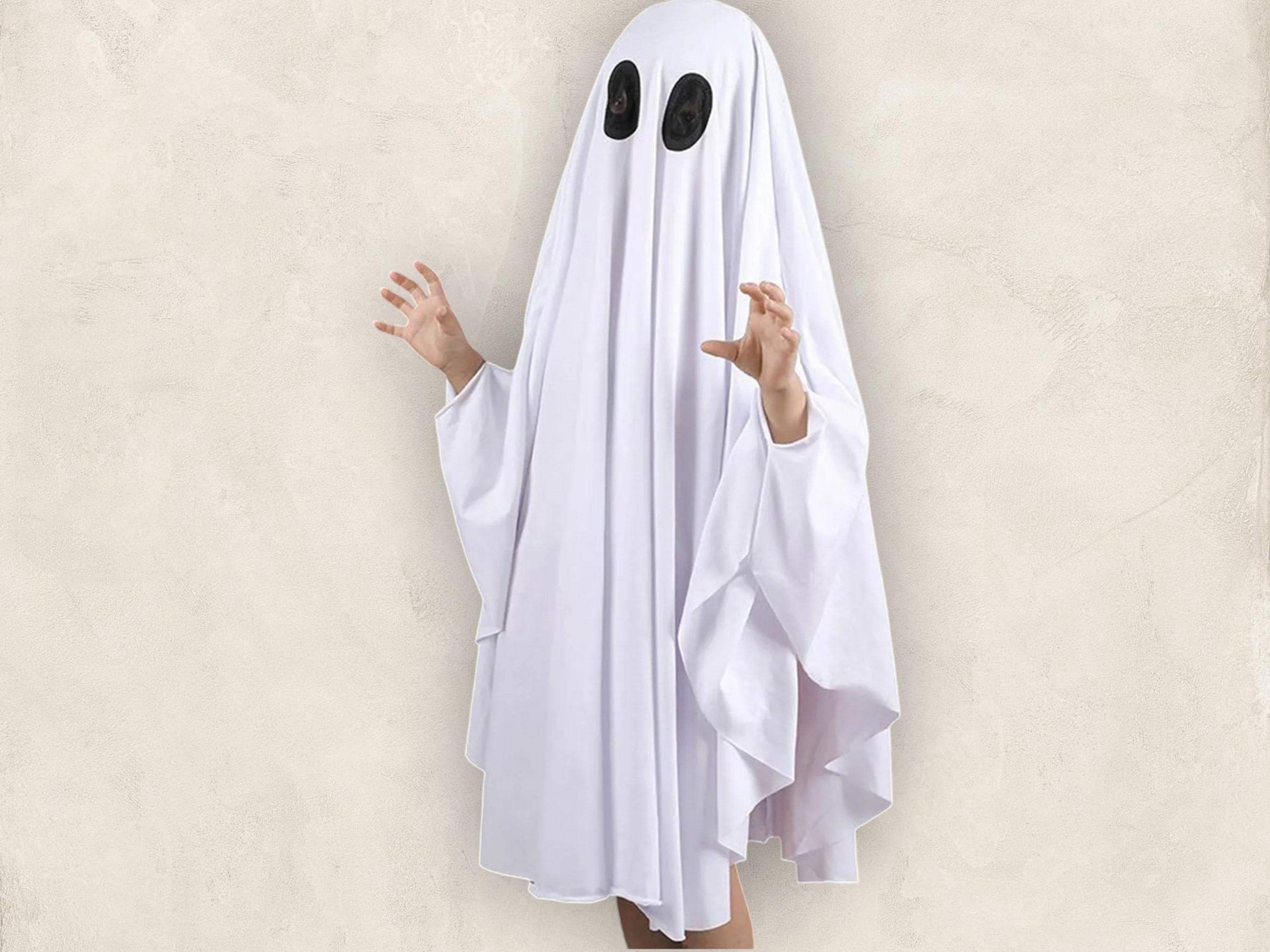 Handmade Horror Smiley Face Ghost Costume Black Eye Cloak for Adults ...