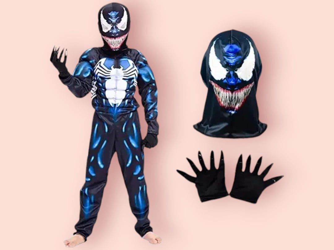 Kids Venom Spider-man Costume 3D Spandex Bodysuit for Halloween ...