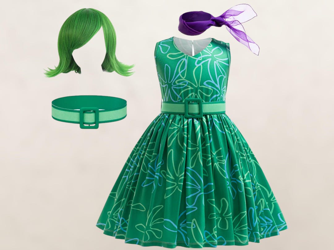 Kids Disgust Cosplay Costume Cartoon Flower Princess Dress Belt Scarf ...