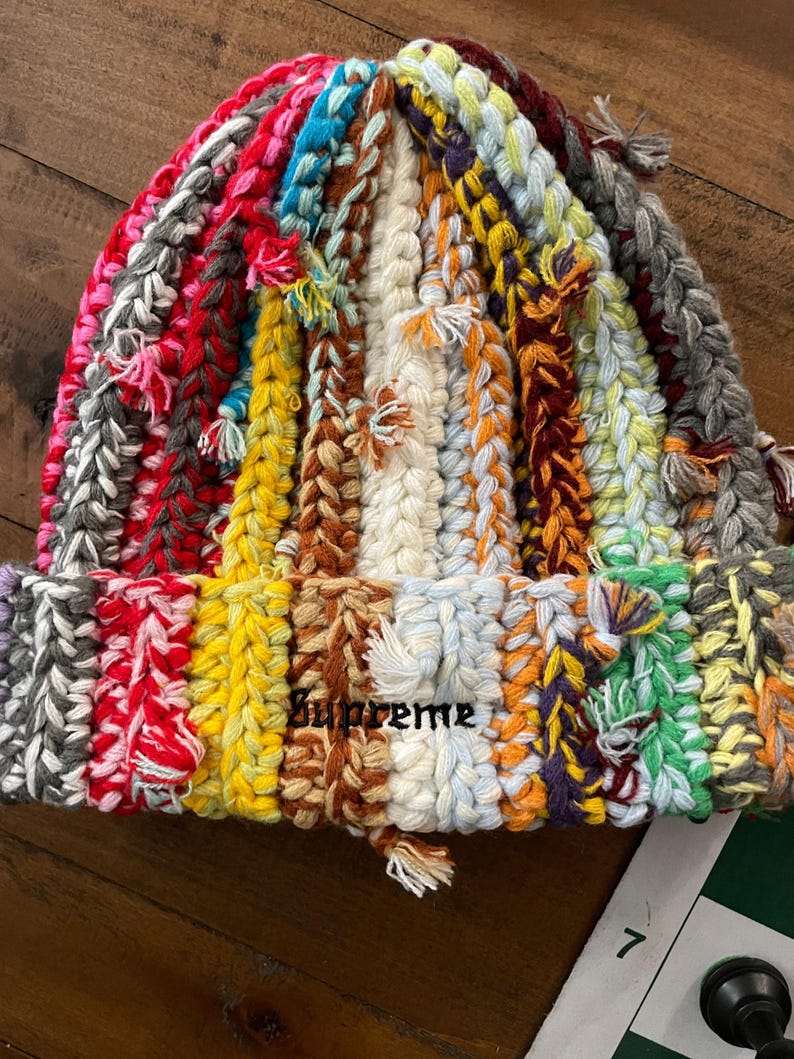 Multicolored Hand Tied Beanie | Crochet Beanie | Scrap Beanie | Street ...