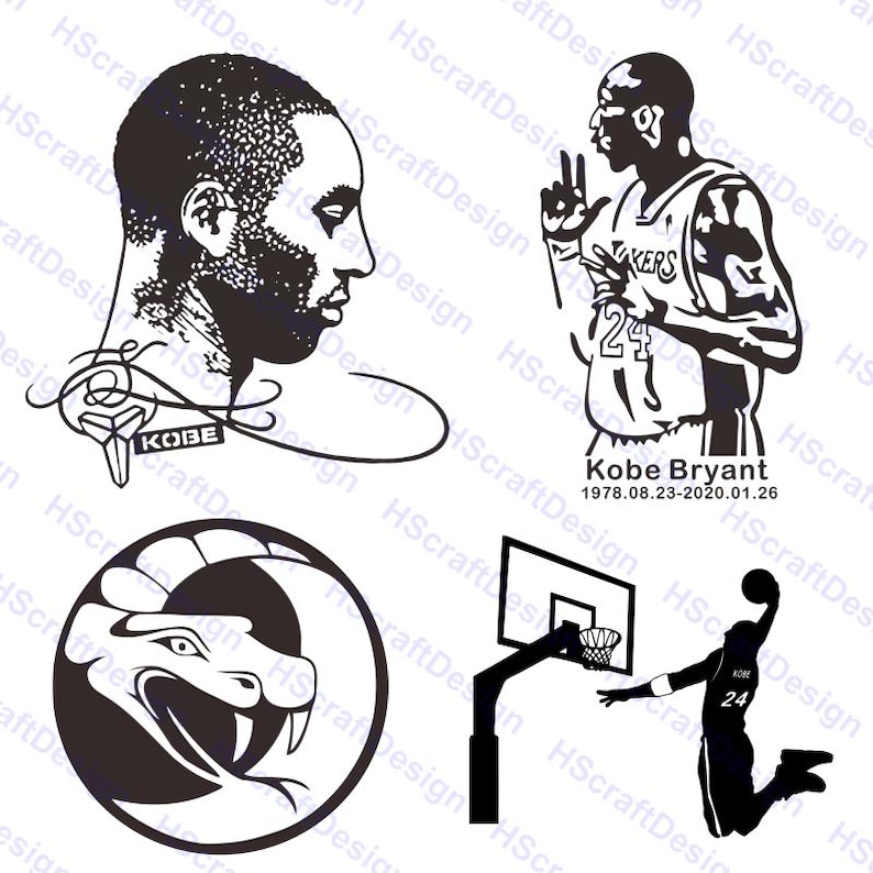 Kobe Bryant Vector File Black Mamba SVG Instant Download Cricut PNG ...