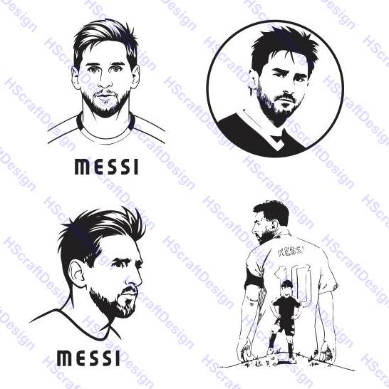 Messi Vector File Lionel Messi SVG Instant Download Cricut PNG Template ...